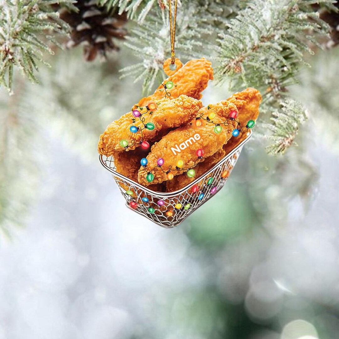 Personalized Fried Chicken Ornament, Fried Chicken Christmas Ornament ...