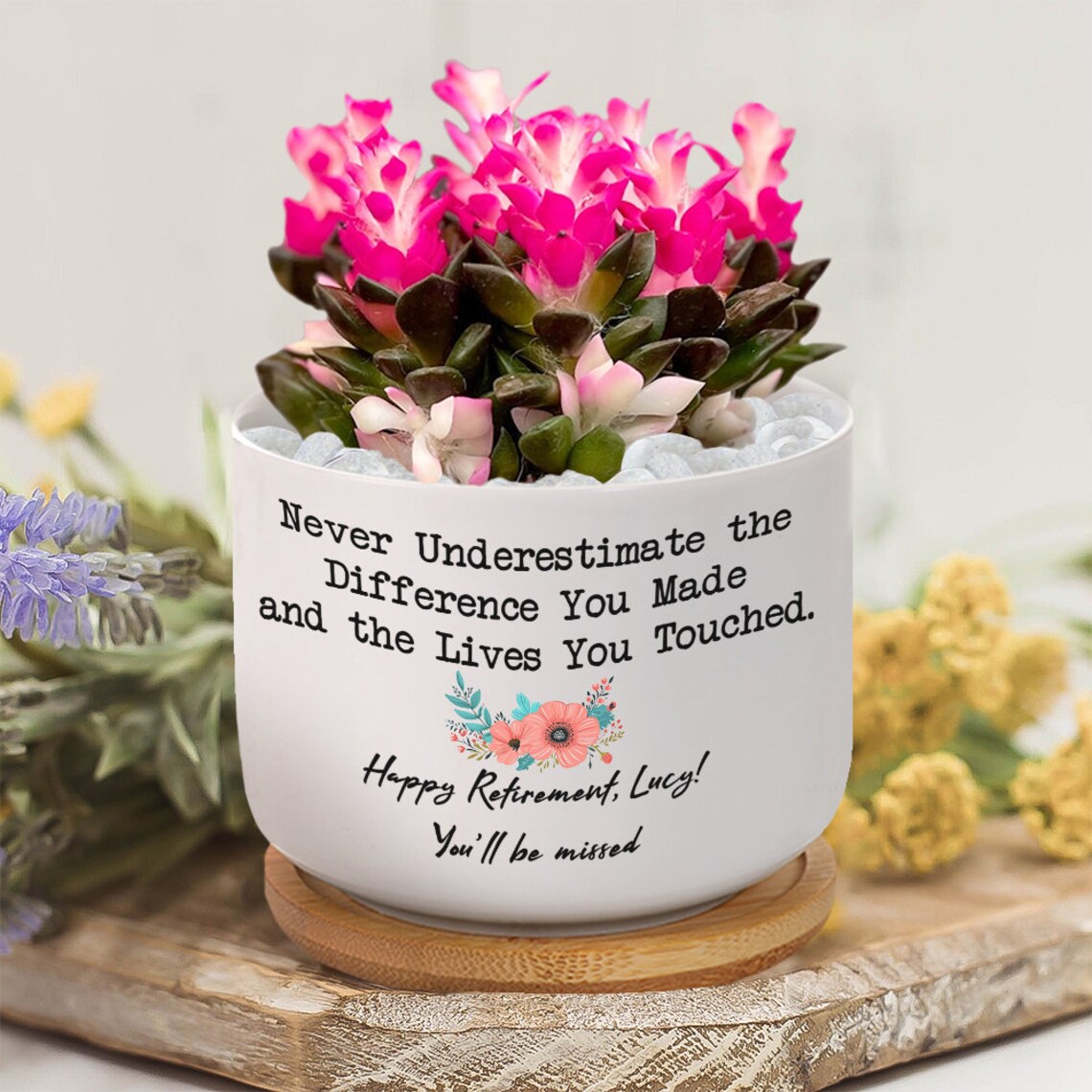 Personalized Retirement Plant Pot, Retirement Mini Planter, Retirement ...