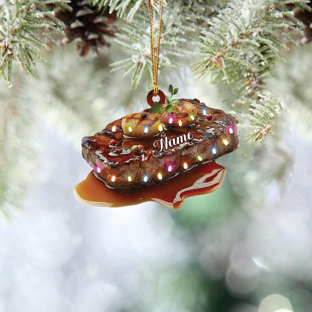 Personalized Christmas Steak Ornament, Christmas Tree Ornament Decor ...