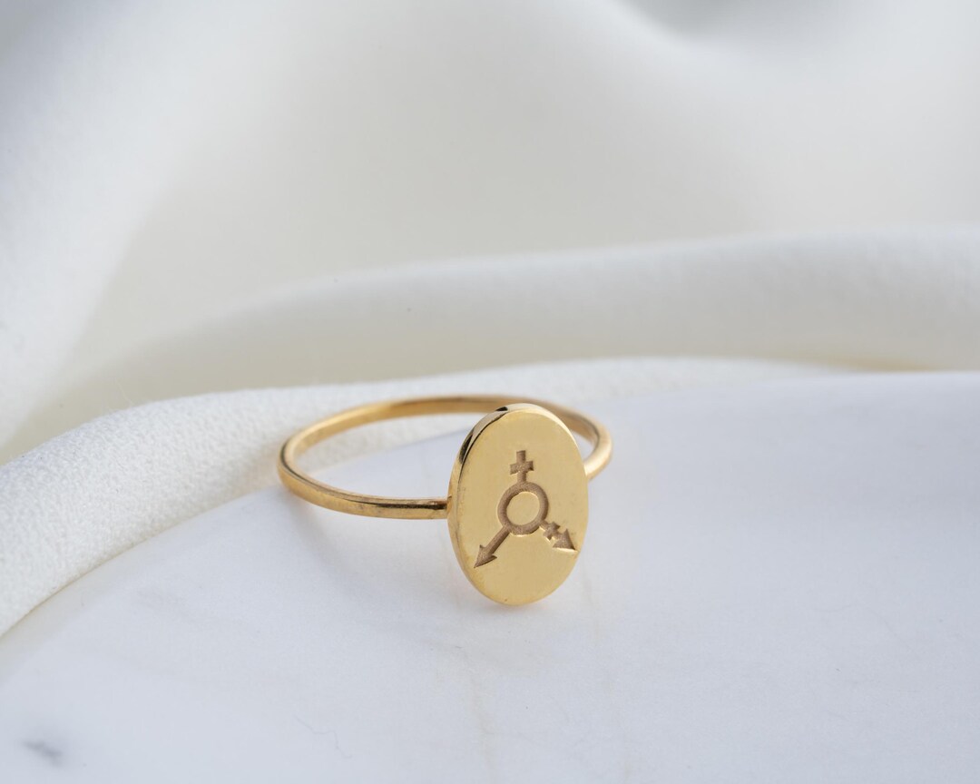 Solid Gold Transgender Symbol Ring: LGBTQ Pride Jewelry - Etsy