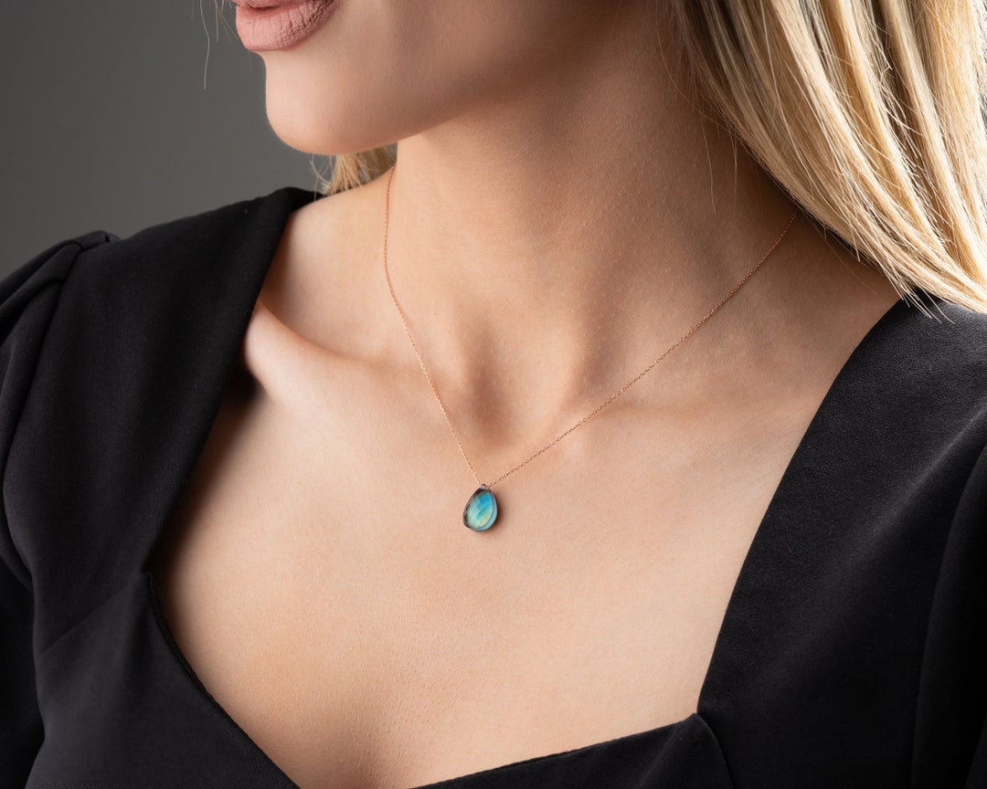 Color Changing Teardrop Necklace, Mood Stone Necklace, Mood Emotion ...