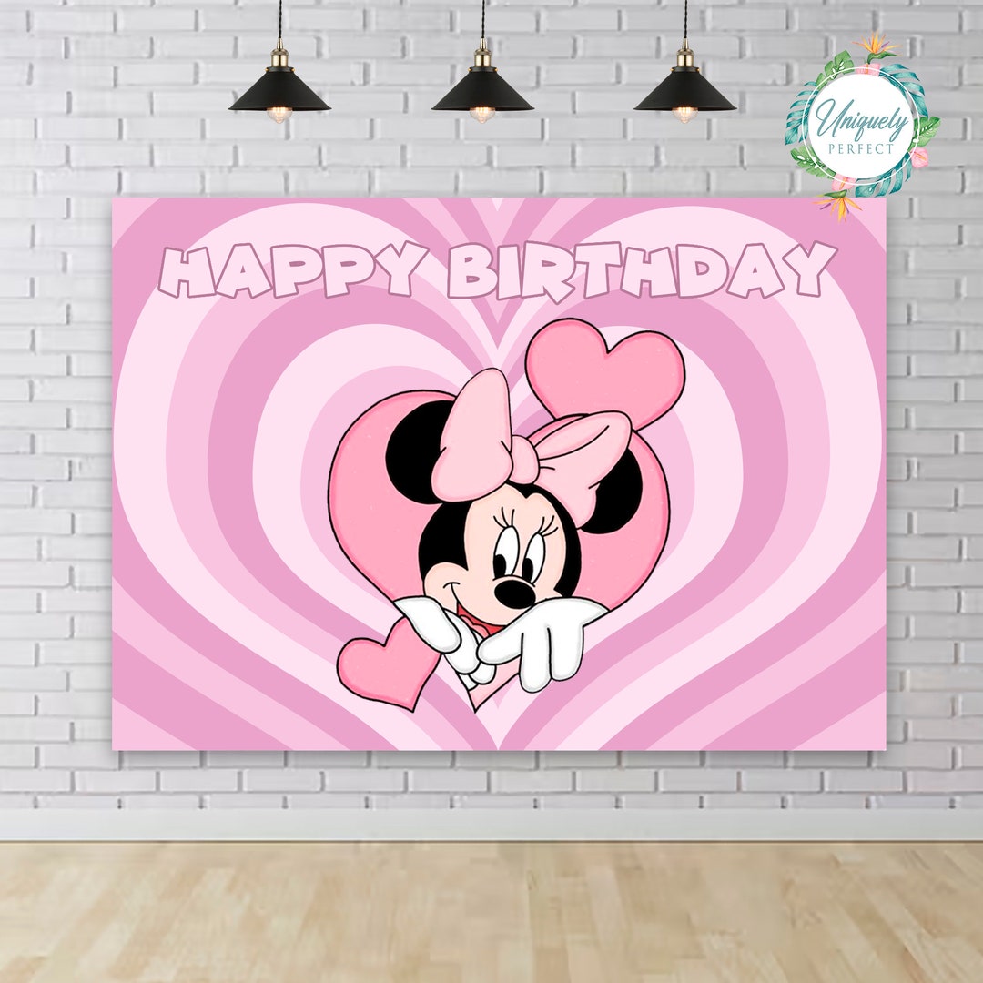 Adorable Minnie Mouse Birthday Backdrop, Minnies Magical Birthday ...