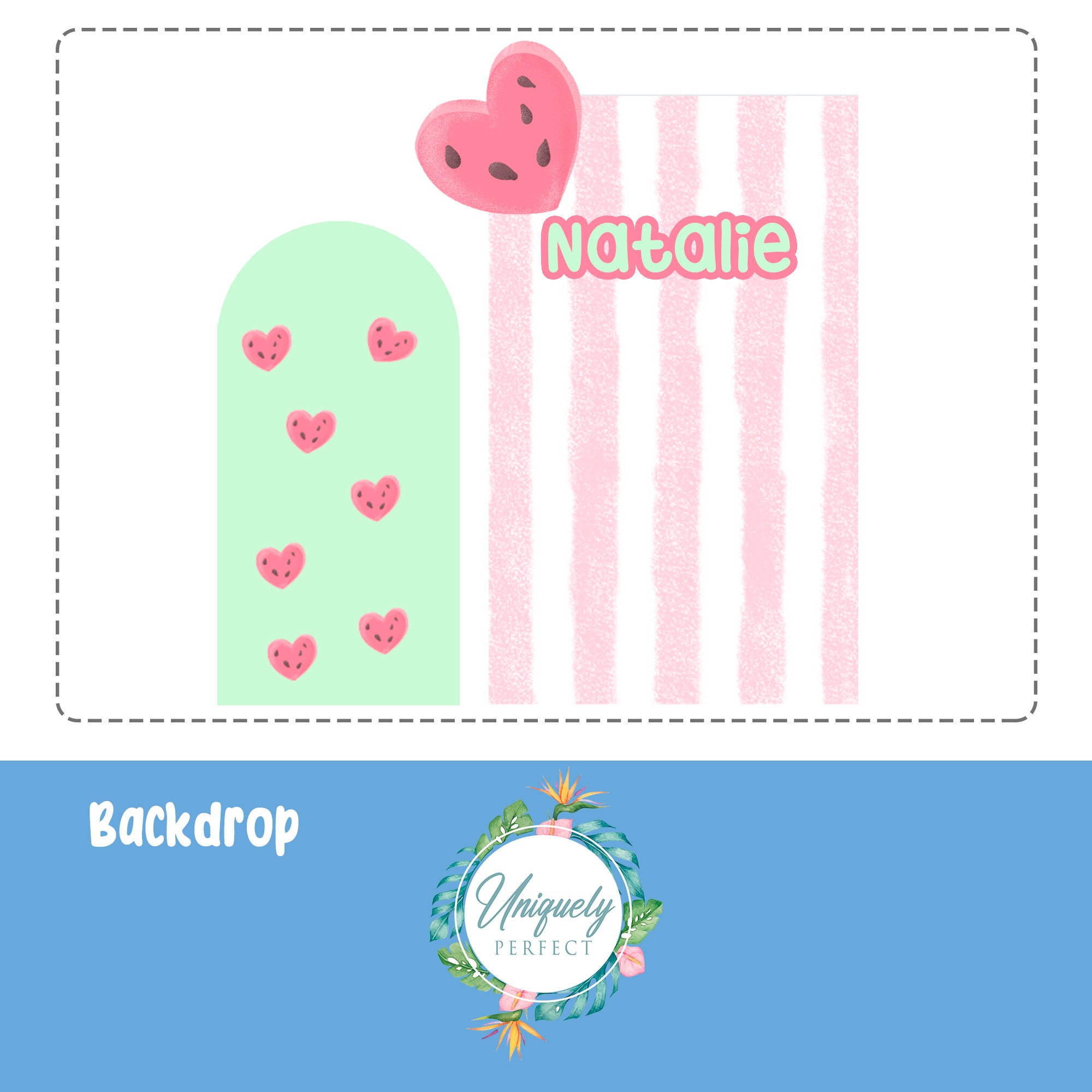 Personailized One in a Melon Birthday Bash Coroplast Backdrops and ...