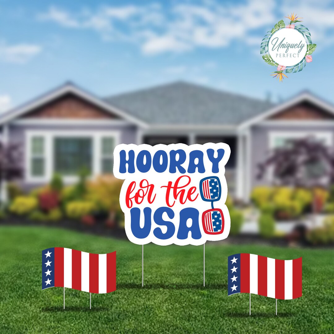 Stars, Stripes and Celebration Fourth of July Coroplast Yard Sign ...