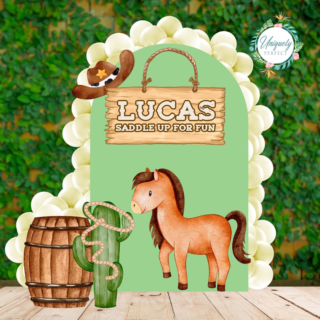 Saddle up for A Wild West Adventure Personalized Bakdrop and Props ...