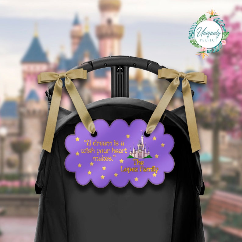 Personalized Disney Castle Inspired Stroller Tag, Disney Tags for ...