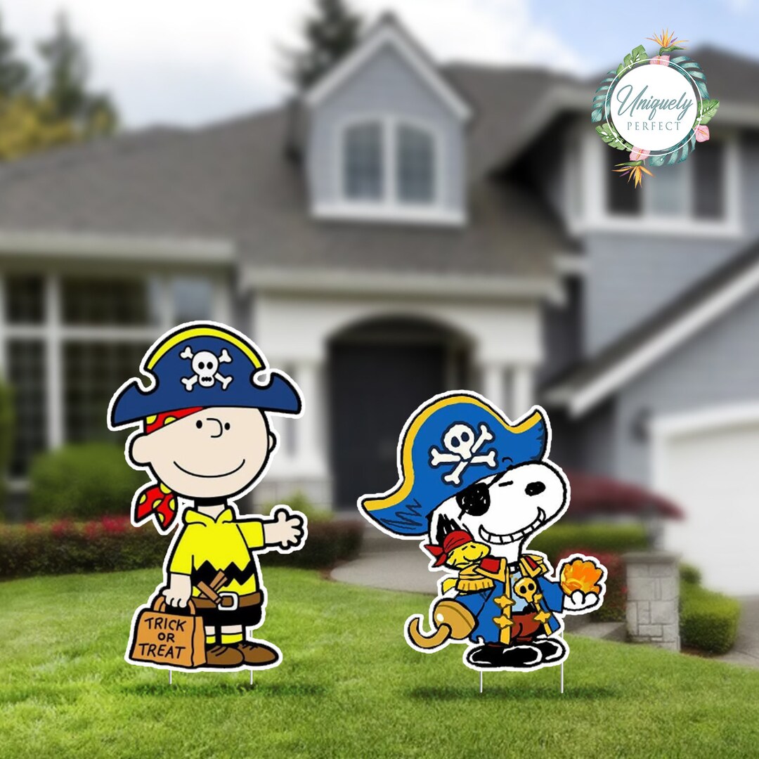 Ahoy Matey Peanuts Pirate Halloween Yard Signs, Halloween Magic With ...