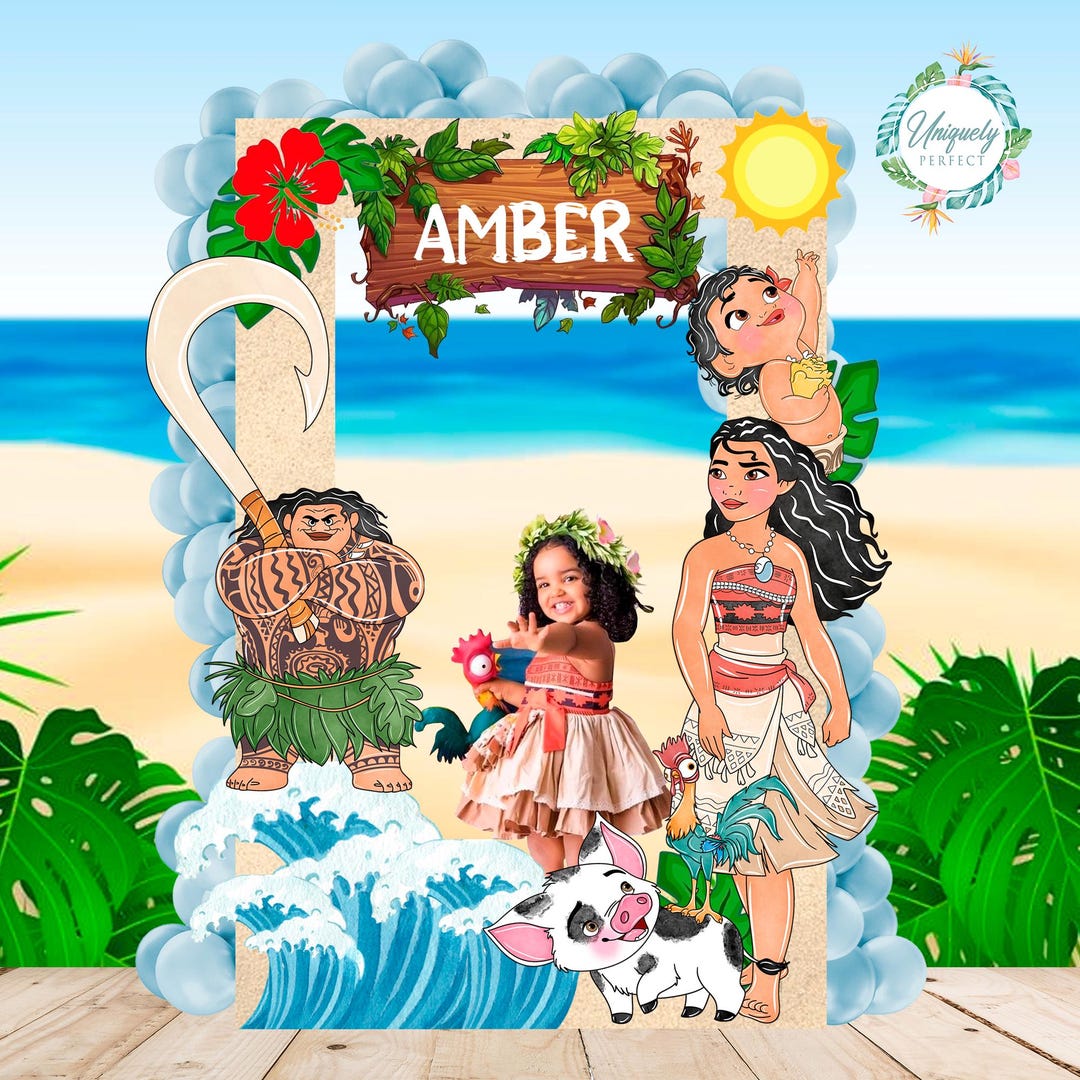 Moana's Tropical Photo Booth, Join Moana and Friends Custom Coroplast ...