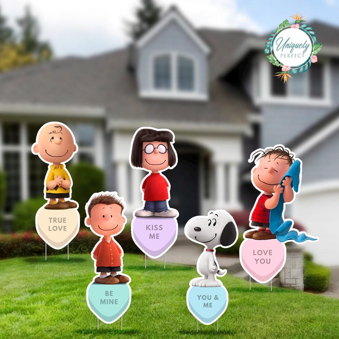 Charlie Brown and the Gang Valentines Yard Cutouts for Your Lawn ...