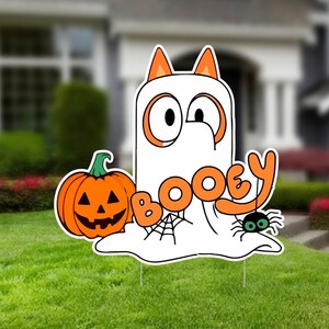 Bluey Ghostly Halloween Cutout and Yard Sign, Spooky Blu Dog Yard ...