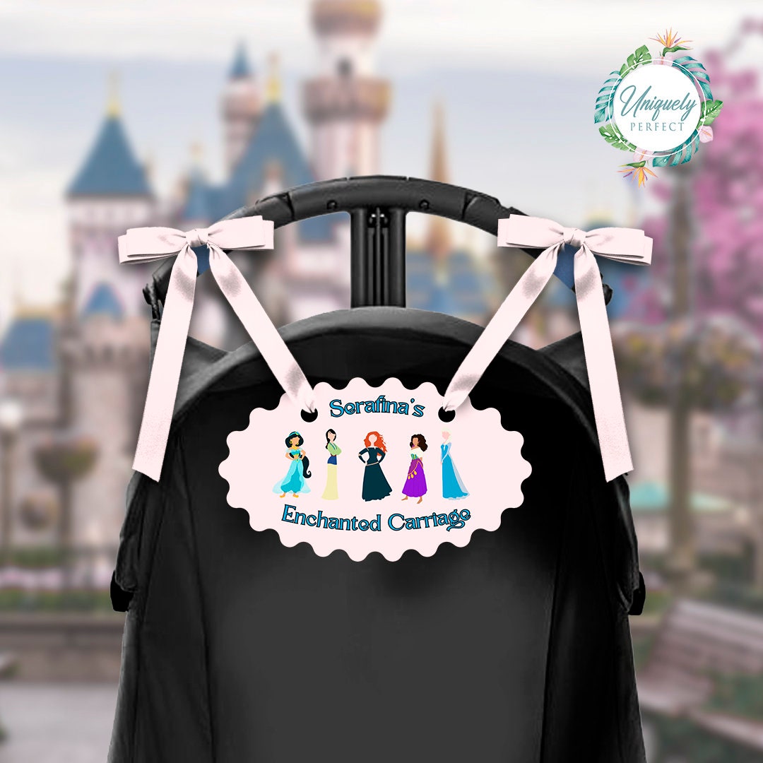 Personalized Disney Princess' Inspired Stroller Tags, Disney Inspired ...