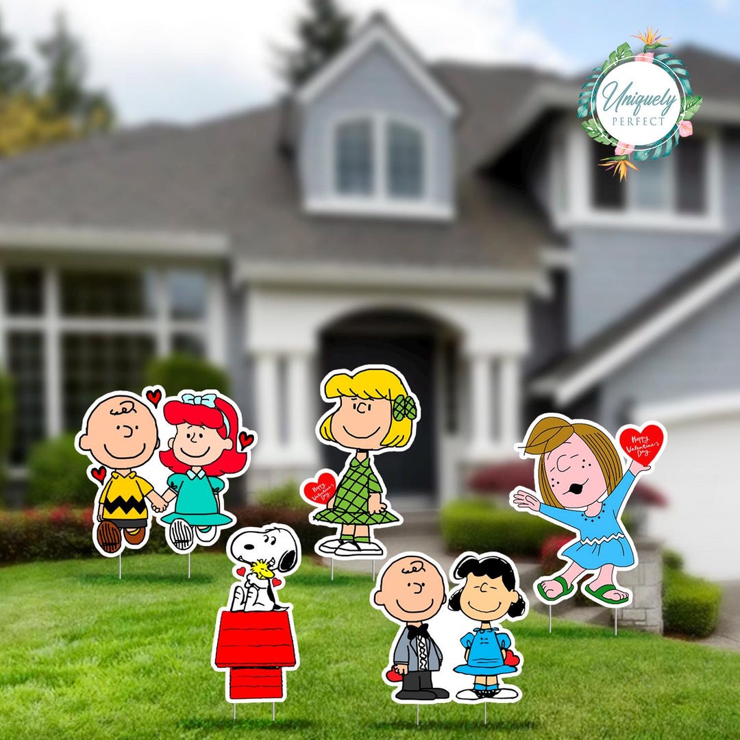 Charlie Brown and the Gang Valentines Yard Cutouts for Your Lawn ...