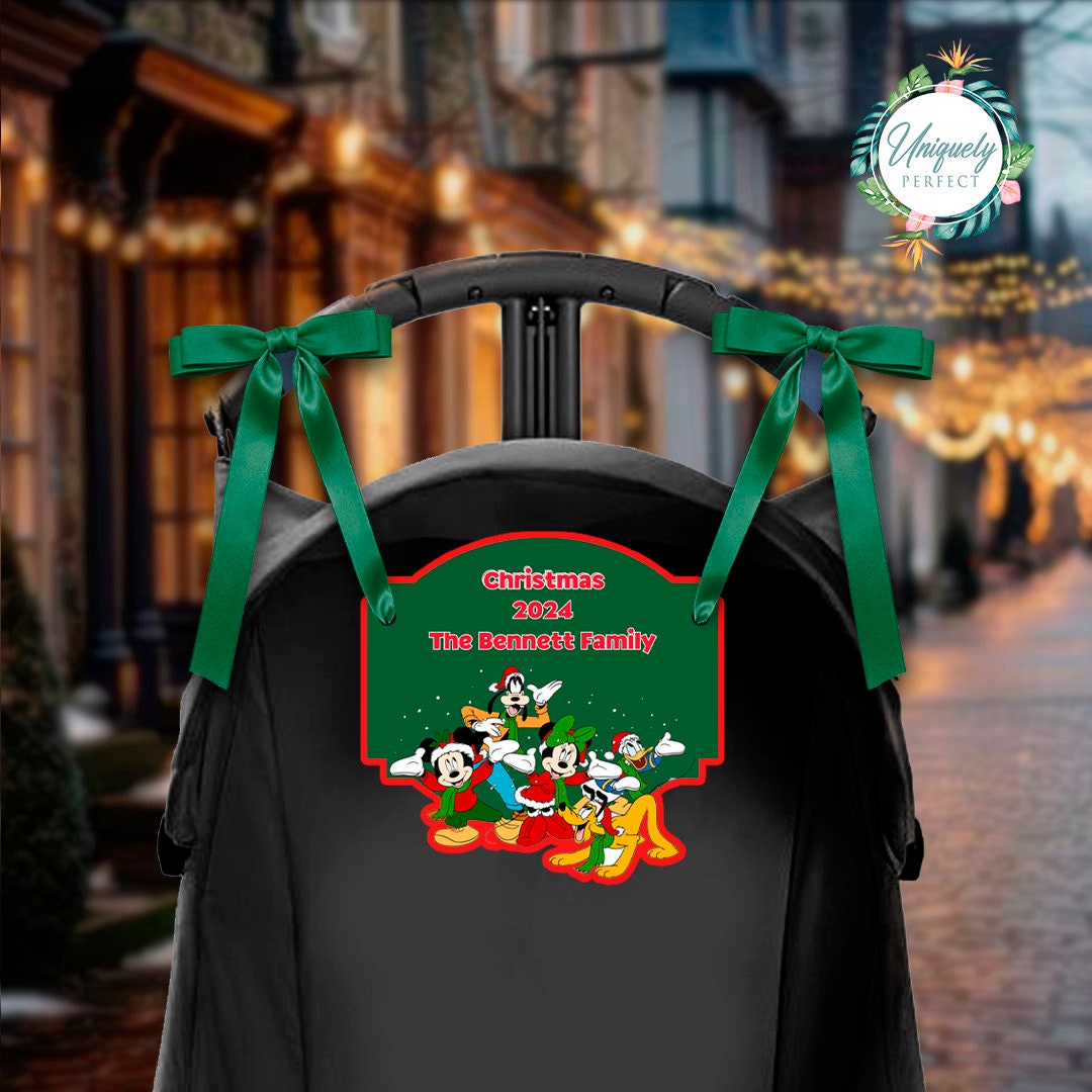 Personalized Mickey, Pluto, Minnie, Goofy and Donald Christmas Stroller ...