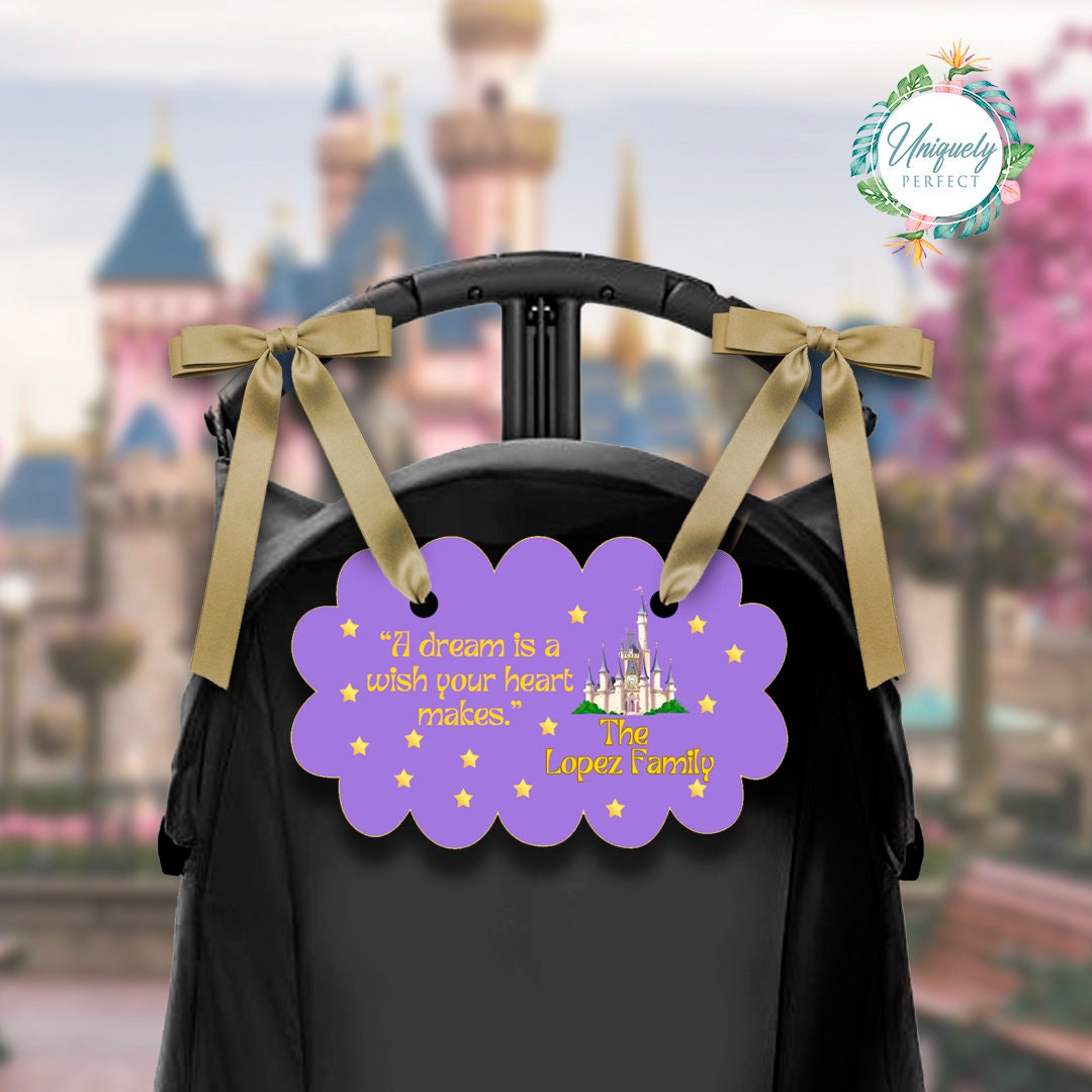 Personalized Disney Castle Inspired Stroller Tag, Disney Tags for ...