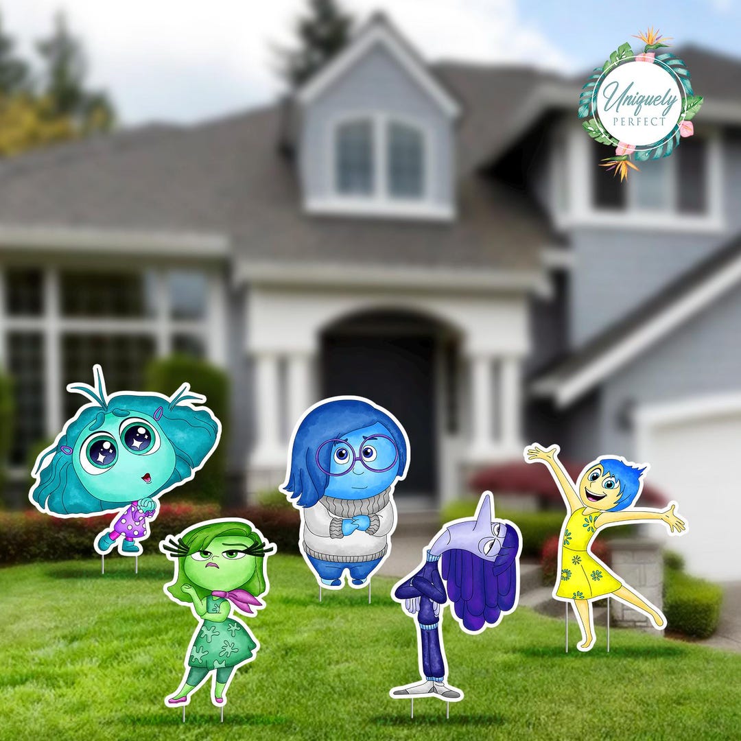 Inside Out 1 and 2 Birthday Yard Cutouts, Inside Out Signs, Disneys ...