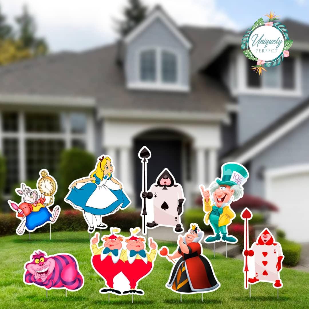 Alice In Wonderland Yard Cutouts For Birthday Party Mad Tea Party Yard