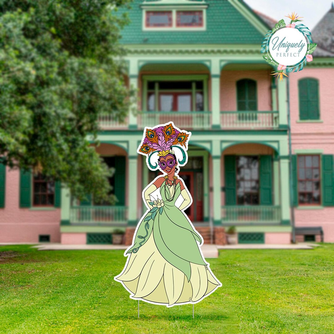 Princess Tiana Mardi Gras Yard Cutout, Mardi Gras Magic With Princess ...