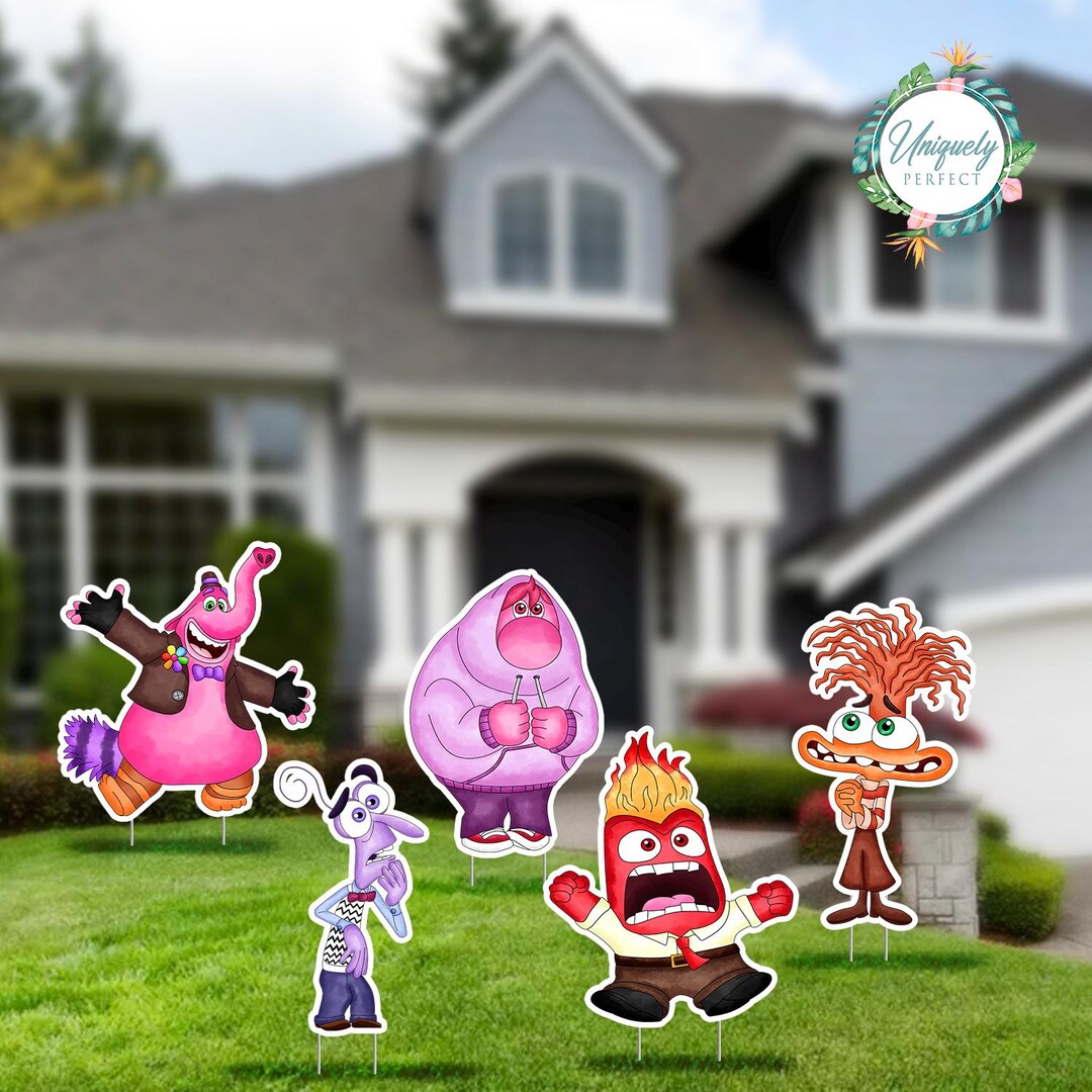 Inside Out 1 and 2 Birthday Yard Cutouts, Inside Out Signs, Disneys ...