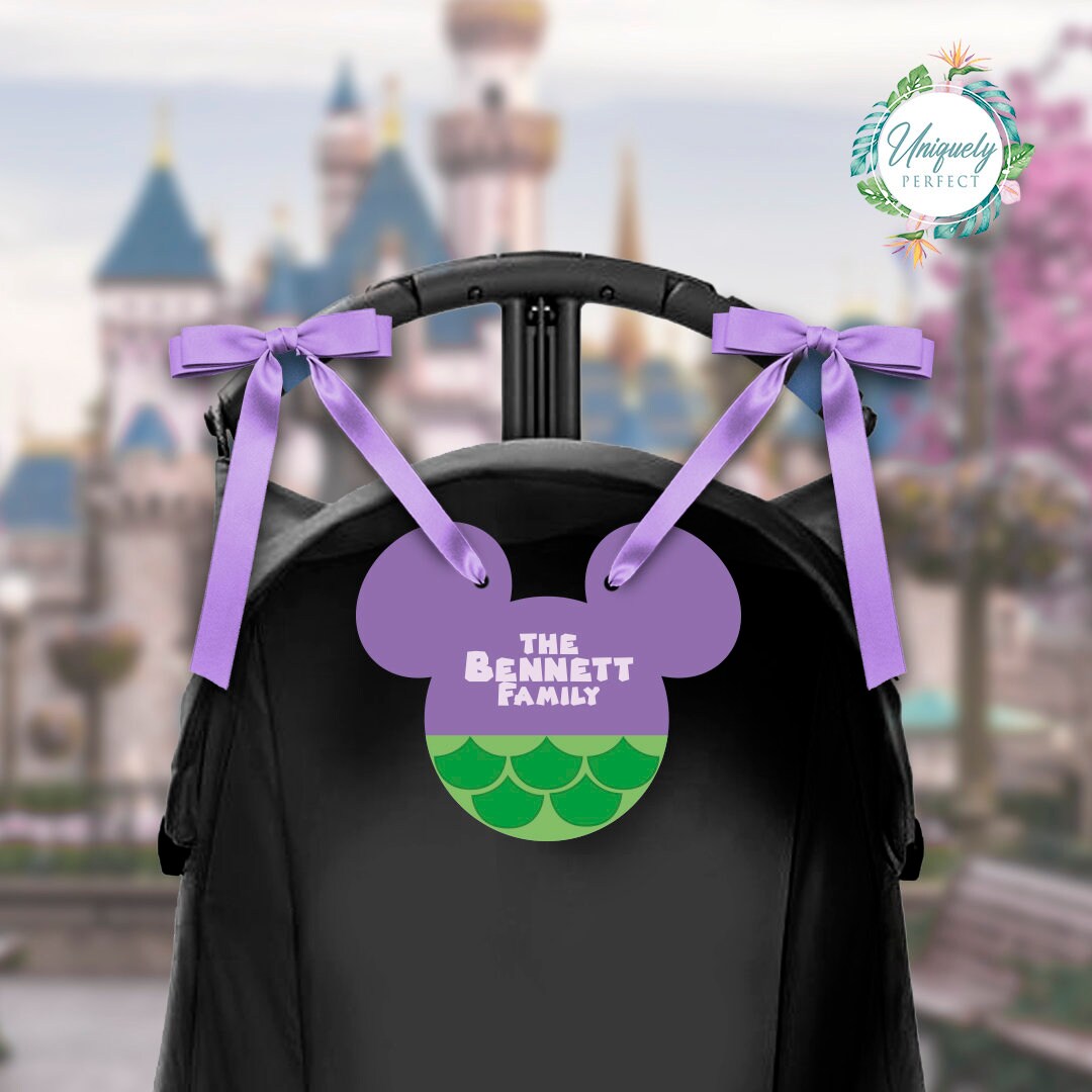 Personalized Little Mermaid With Mickey Silhouette Tag, Disney Inspired ...