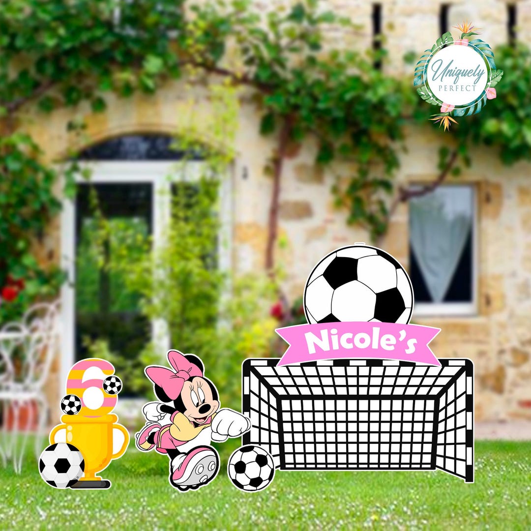 Minnies All Star Soccer Backdrop and Yard Cutouts for Birthday ...