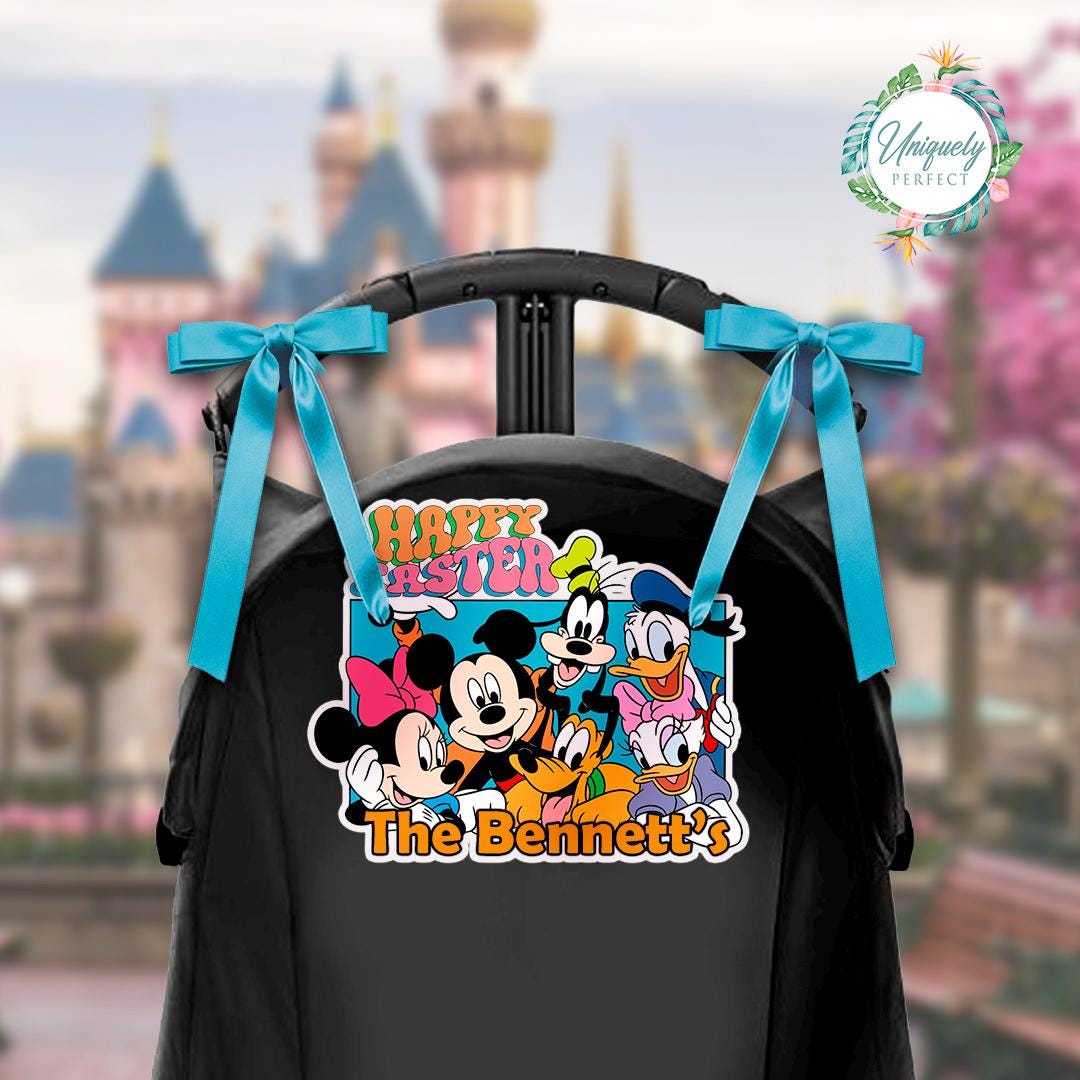 Personalized Mickey and Friends Easter Stroller Tag, Disney Themed Tags ...