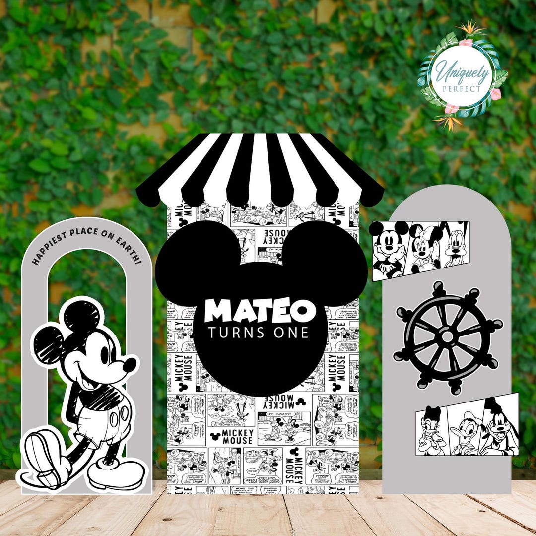 The Magic of Mickeys Personalized Retro Black & White Bash, Disney ...