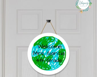 Personalized Classroom Door Sign, Perrsonalized Teacher Gift Door Sign ...
