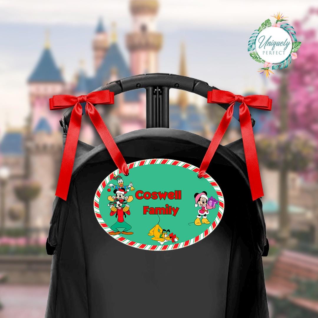 Personalized Mickey Minnie Goofy Donald and Pluto Christmas Stroller ...
