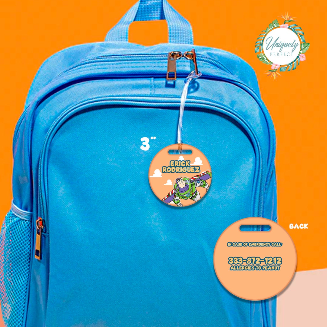 Personalized Toy Story Backpack Tag, Customized Buzz Lightyear Lunchbox ...
