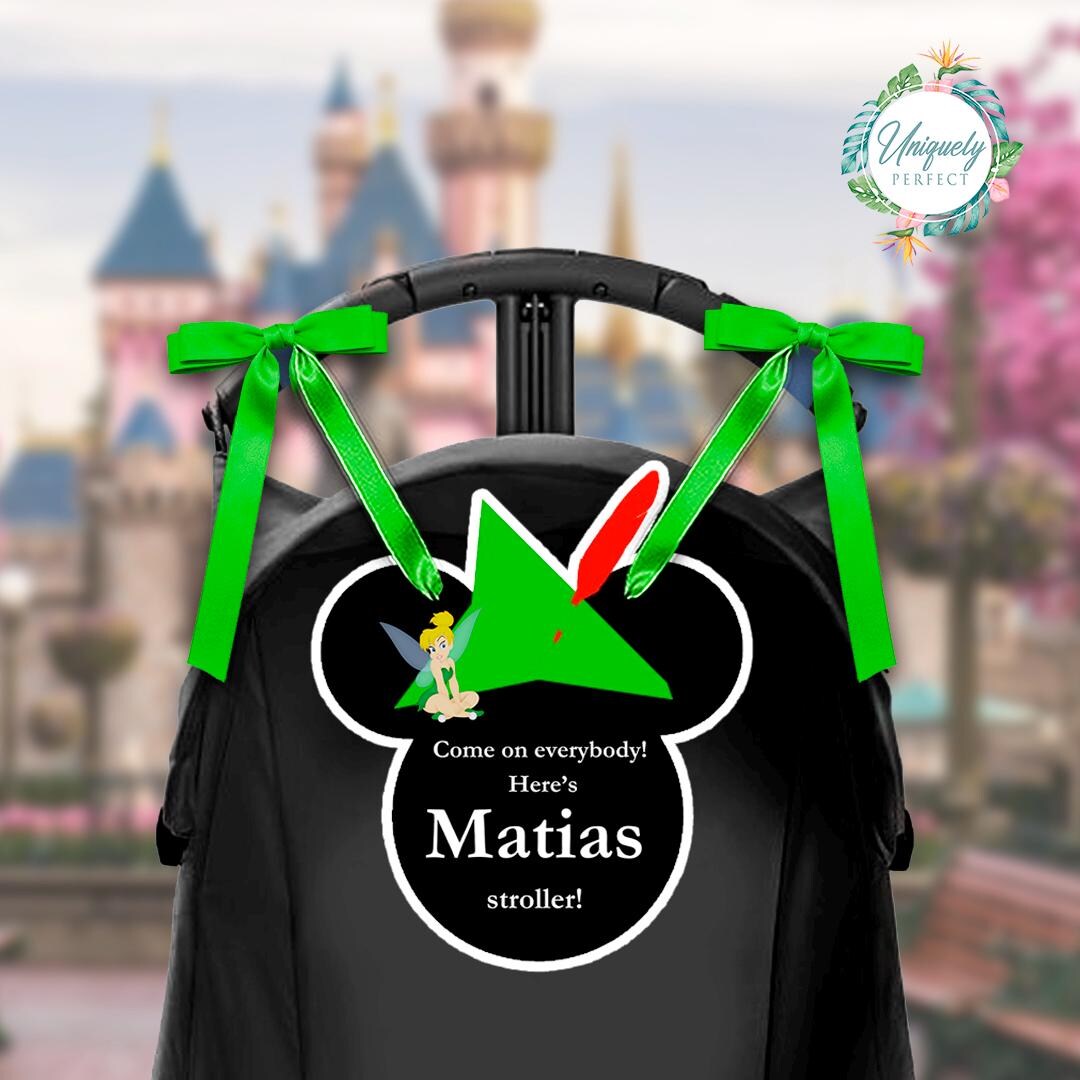 Personalized Peter Pan and Tinkerbell Tag for Strollers, Wagons, or ...