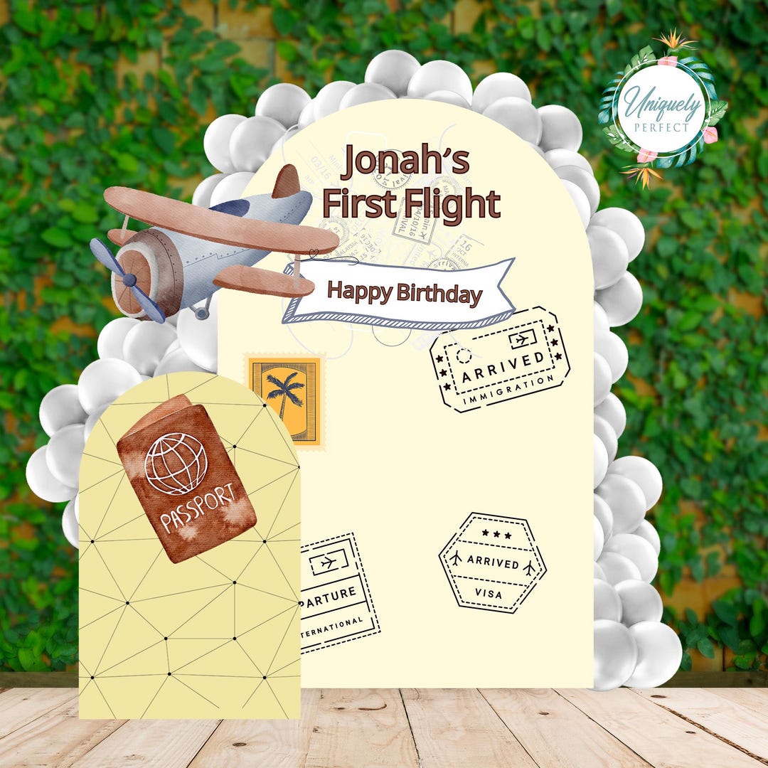 Flying High First Flight Adventure Birthday Coroplast Backdrops, up up ...