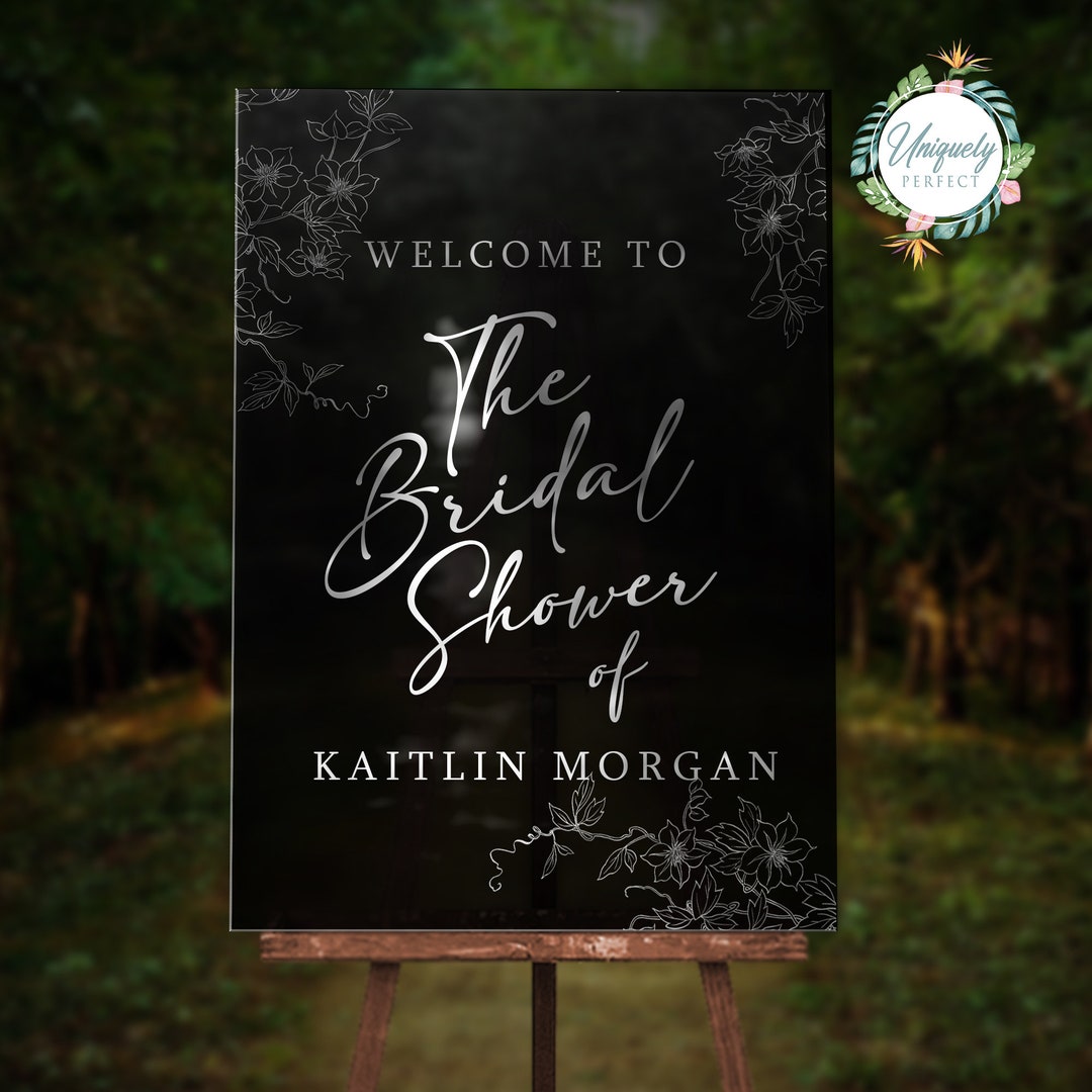 Acrylic Bridal Shower Welcome Sign, Elegant Transparency Clear Acrylic ...