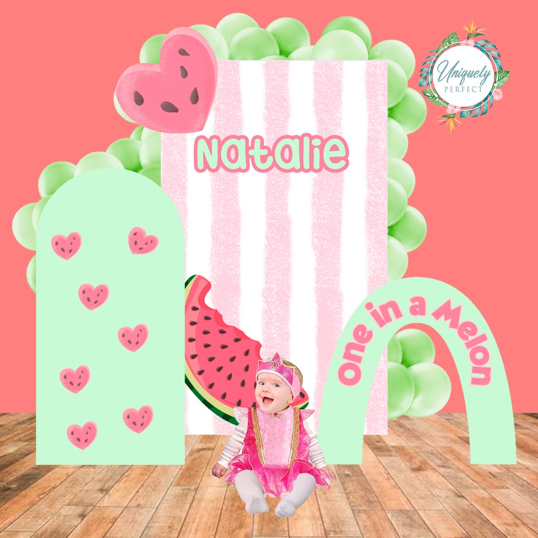 Personailized One in a Melon Birthday Bash Coroplast Backdrops and ...
