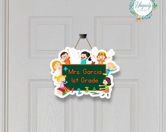 Personalized Classroom Door Sign, Perrsonalized Teacher Gift Door Sign ...