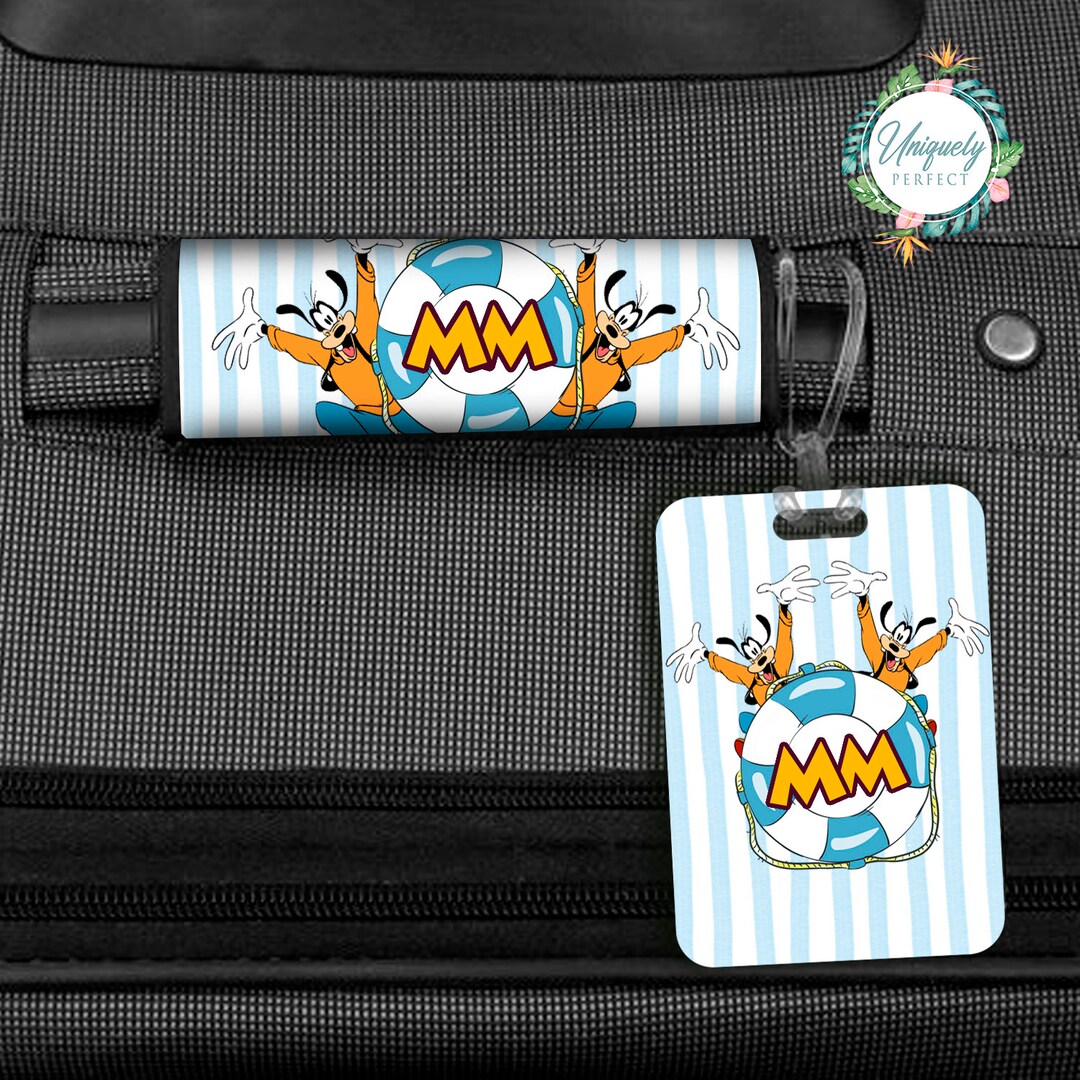 Personalized Goofy Luggage Finder and Tag Set, Disney Suitcase Handle ...