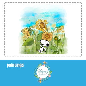 Adorable Snoopy Among the Sunflowers, Nursery Snoopy Acrylic Art ...
