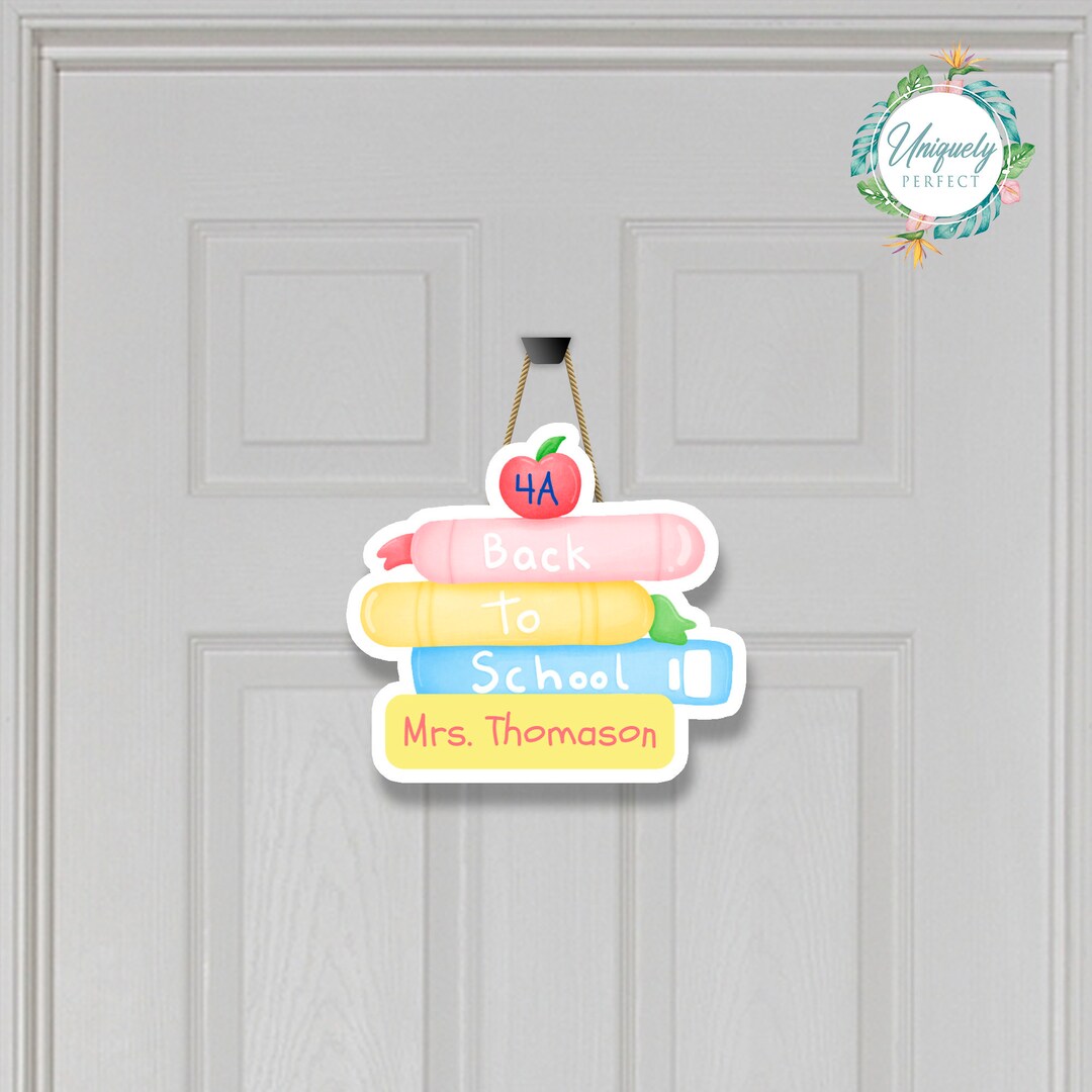 Personalized Classroom Door Sign, Perrsonalized Teacher Gift Door Sign ...