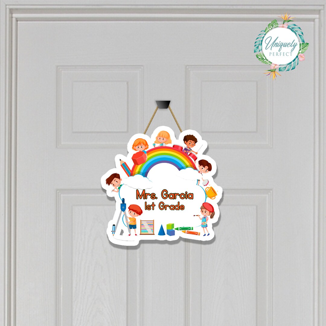 Personalized Classroom Door Sign, Personalized Teacher Door Sign, Back ...