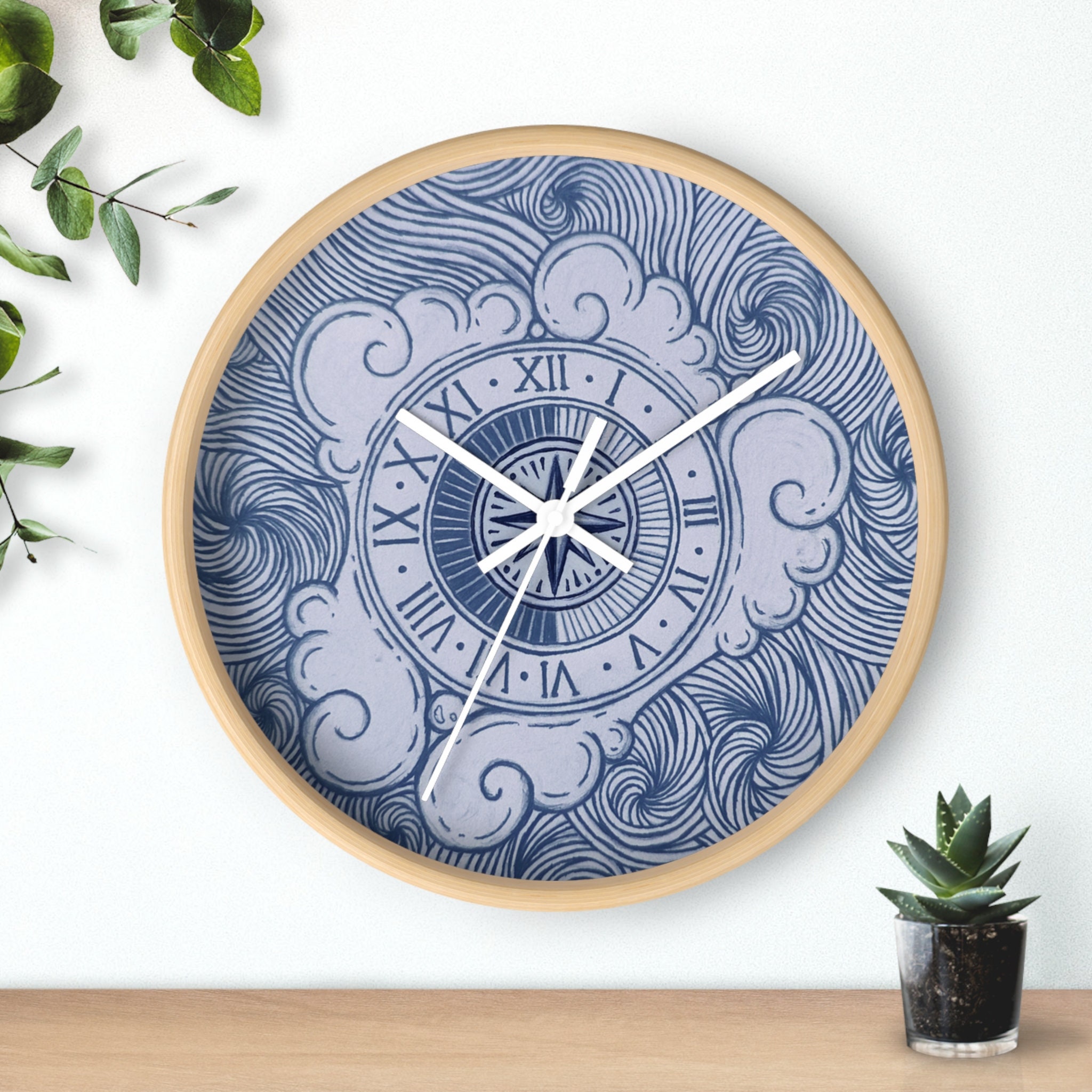 Guiding Wind & the Polaris North Star Emblem Wall Clock - Etsy