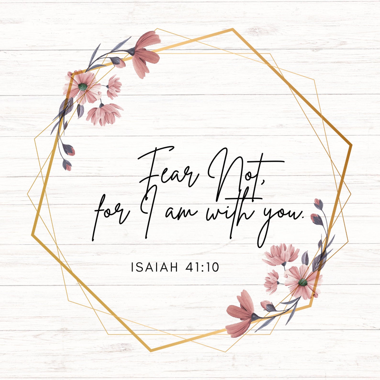 Fear Not Sticker, Bible Verse Sticker, Encouragement, Flowers, Vynyl ...