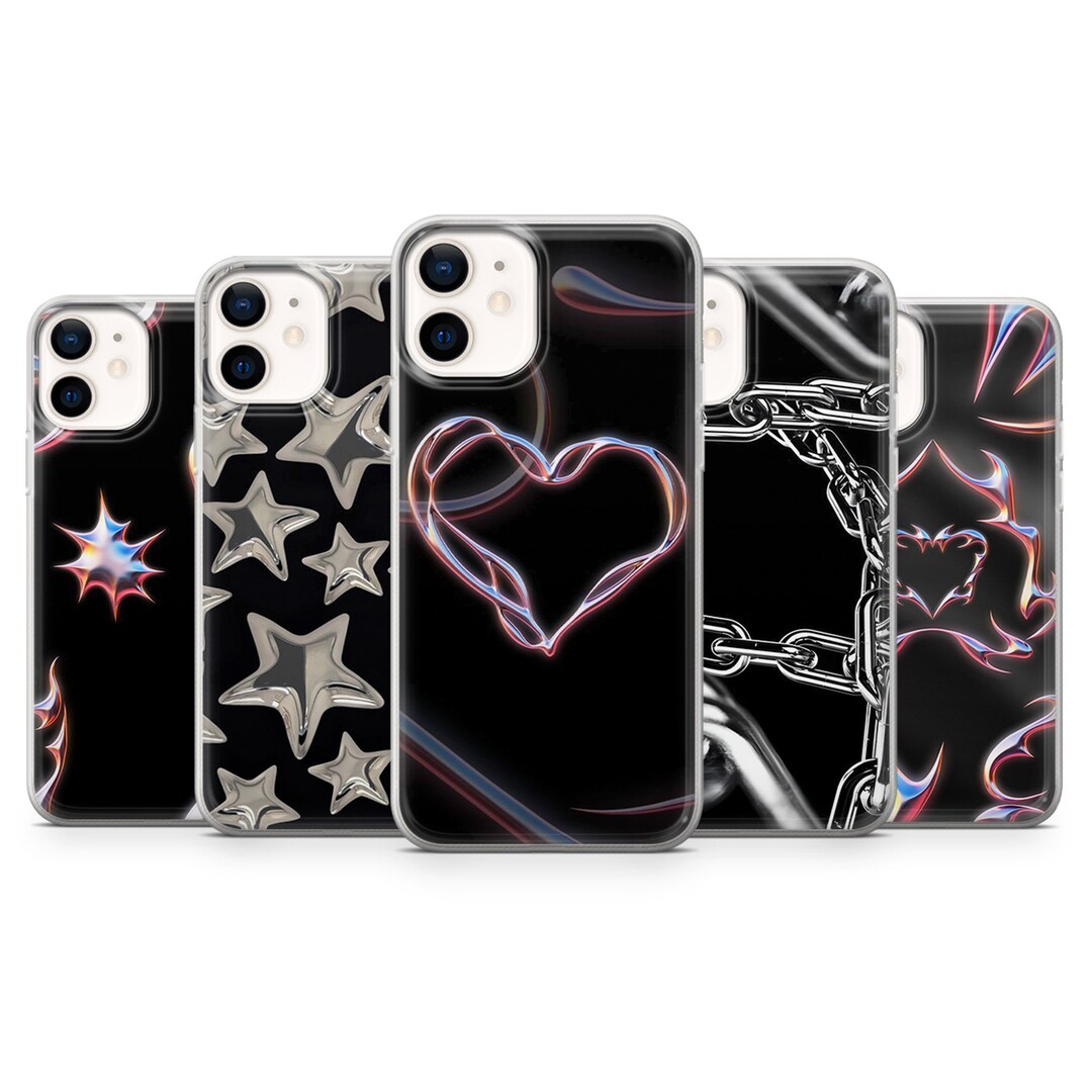 Metal Drip Case Silver Chain Cover for iPhone 17pro, 16, 15, 14, 13, 12 ...