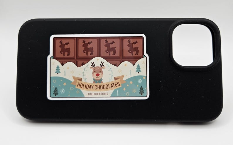 Kawaii Christmas Chocolate Bar Sticker – Cute Holiday Candy Sticker ...