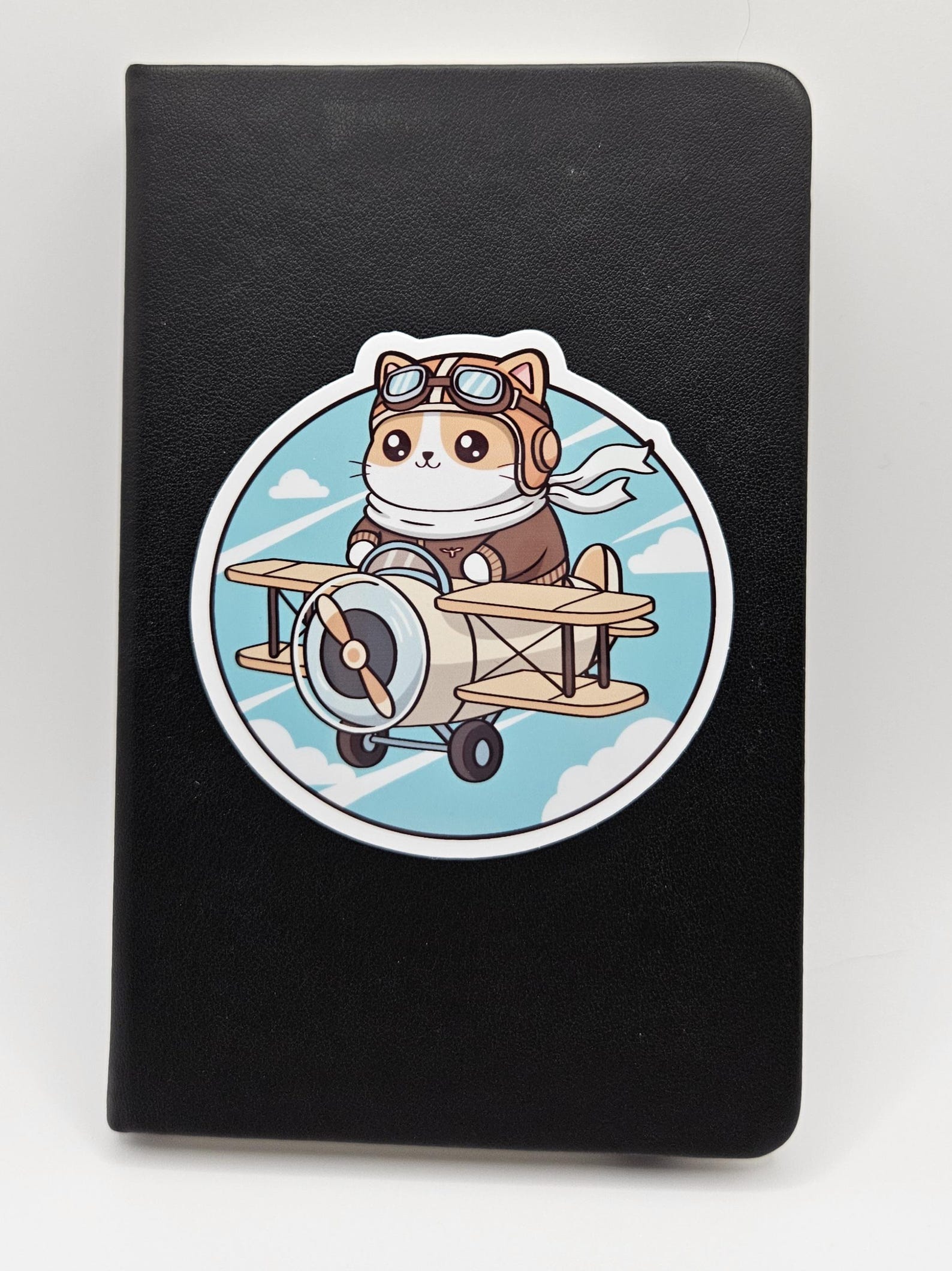 Kawaii Pilot Cat Sticker – Cute Aviator Cat Sticker – Laptop, Planner ...