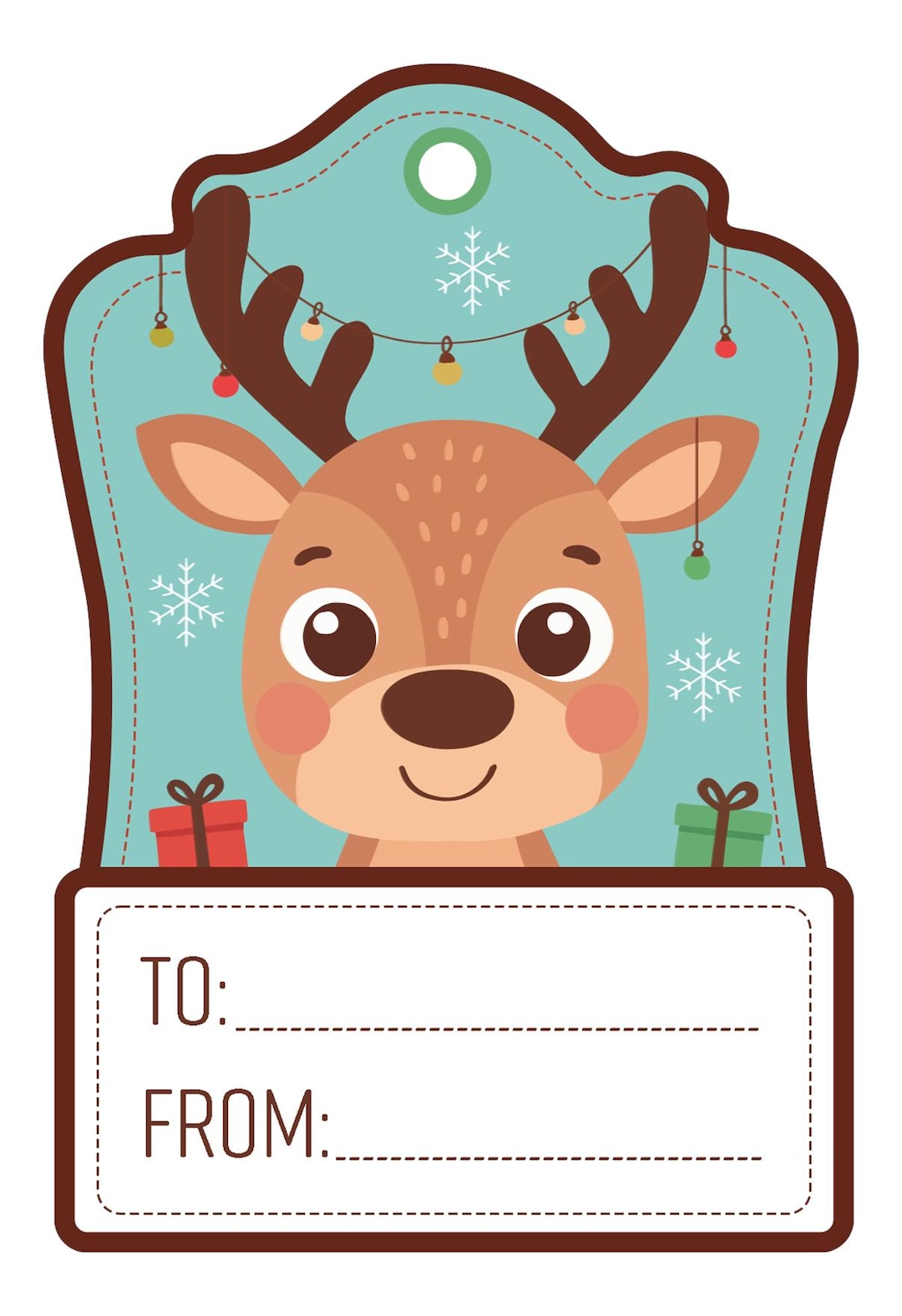 Printable Reindeer Gift Tags – Cute Christmas Gift Tags – Holiday Gift ...
