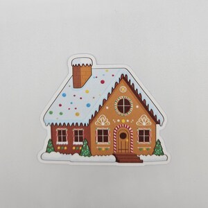Gingerbread House Sticker – Cute Christmas Cookie Cottage – Festive ...