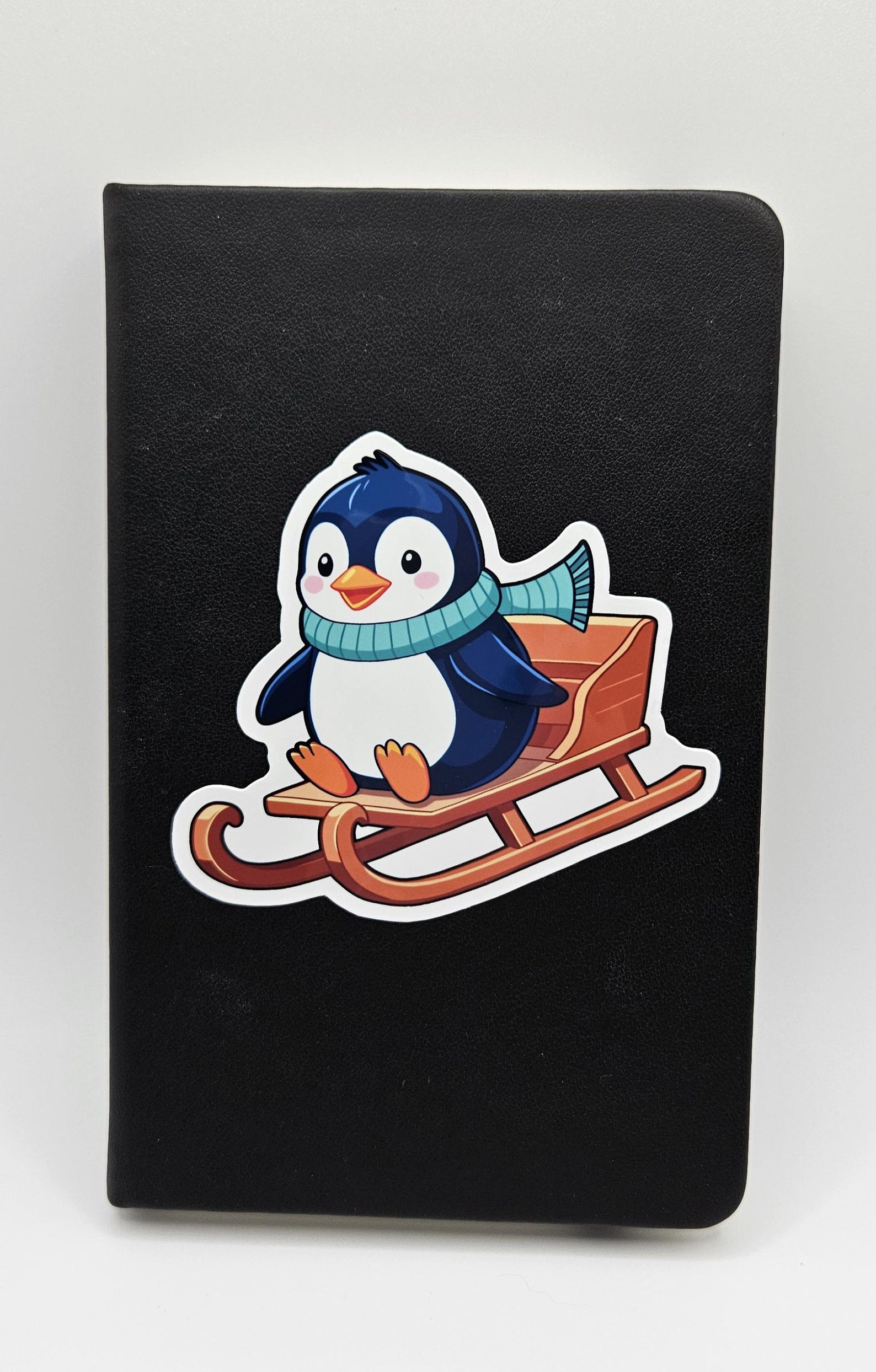 Cute Sledding Penguin Sticker – Winter Animal Vinyl Decal – Christmas ...