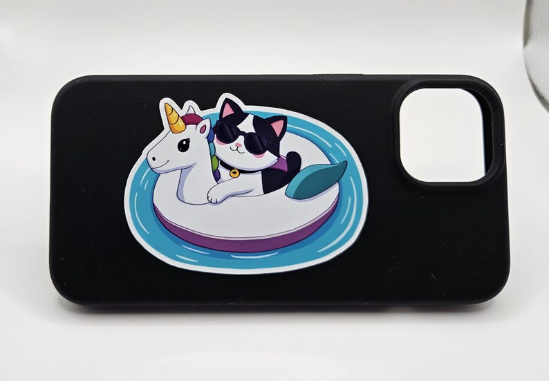 Unicorn Kitty Sticker – Cute Cat Pool Float – Kawaii Summer Cat ...