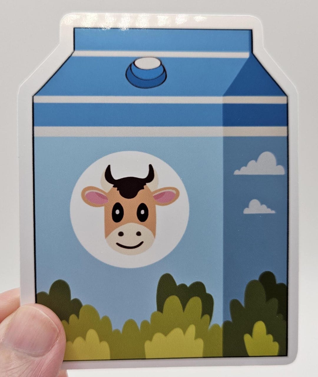 Kawaii Cow Milk Carton Sticker – Cute Cow Sticker – Laptop, Planner ...