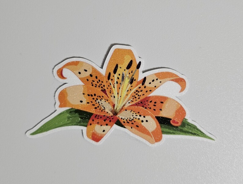 Orange Tiger Lily Flower Sticker – Orange Lily Sticker – Botanical ...