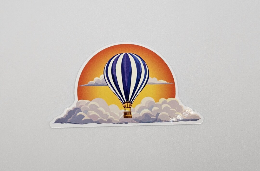 Sticker mignon montgolfière - Sticker ballon coloré - Sticker ...